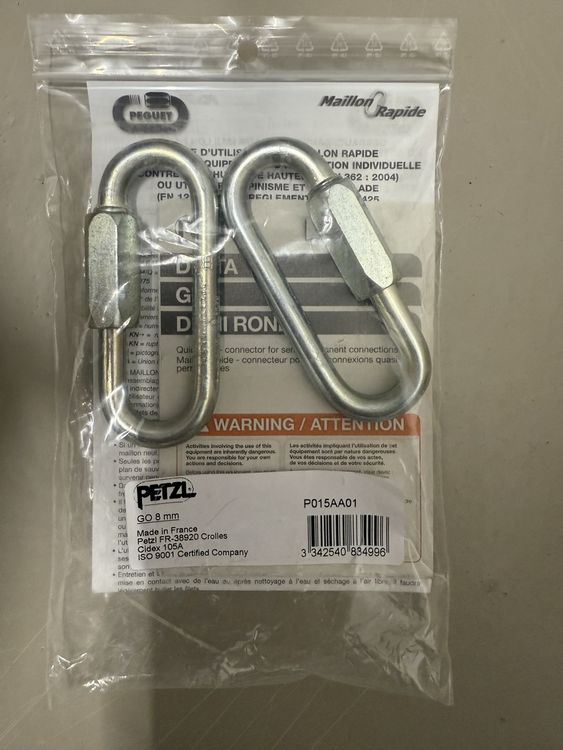 Petzl Go 8 mm Maillon Rapid Kletterausrüstung Neu! Top! (Neu und ...