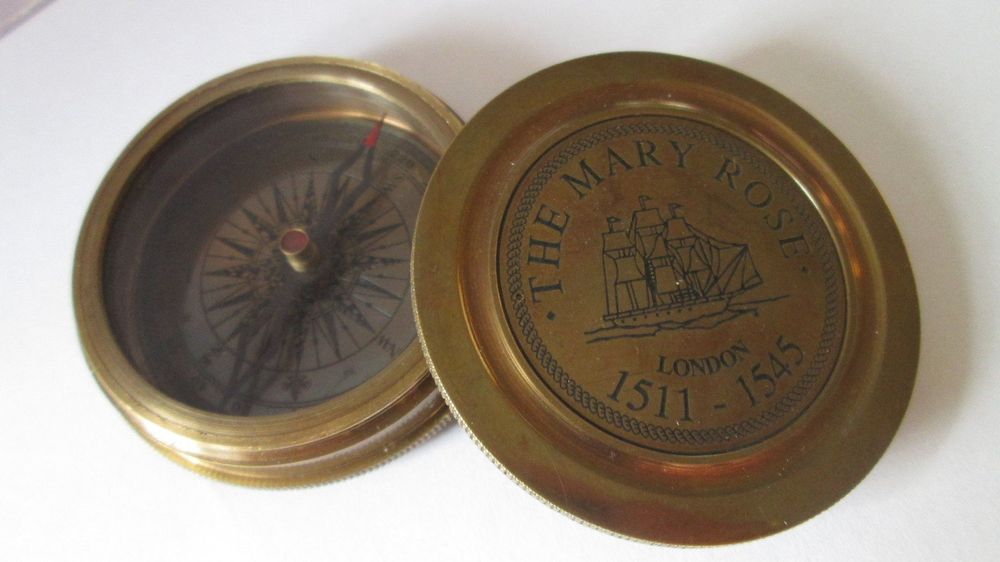 nostalgischer Taschen - Kompass Schiffskompass mass. Messing (Neu (gemäss Beschreibung)) in ...