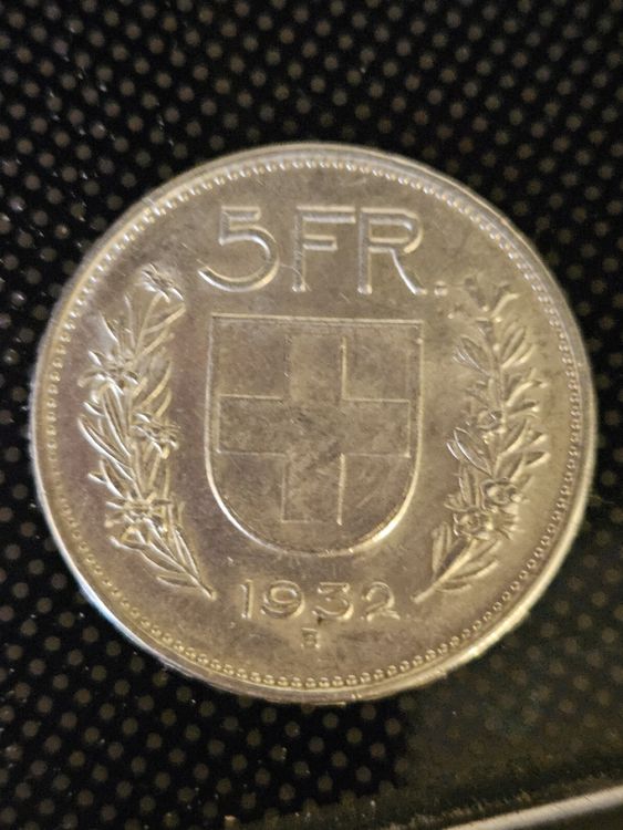 Silbermünzen 5 Franken 1932 & 1949 Schweiz Edelweiss (Gebraucht) in Ursenbach für CHF 20 – mit ...