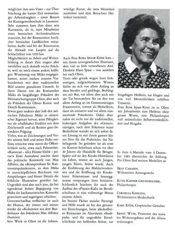 MÜKA Karl Müller Kully «Olten Fasnacht 1983 Kaplanei signier (Gebraucht ...