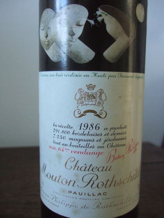1 Fl. Chateau Mouton Rothschild 1986, 100PP, ab Fr. 1.- (Neu (gemäss Beschreibung)) in Kriens ...