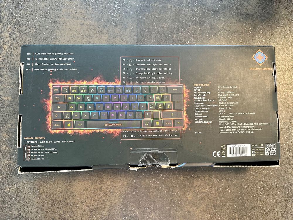 Mechanical Gaming Keyboard DELTACO GAMING 60% RGB mit Softw. | Kaufen ...