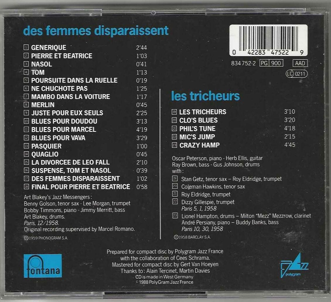 Various jazz - Des Femmes Disparaissent/Les Tricheurs (Gebraucht) in ...