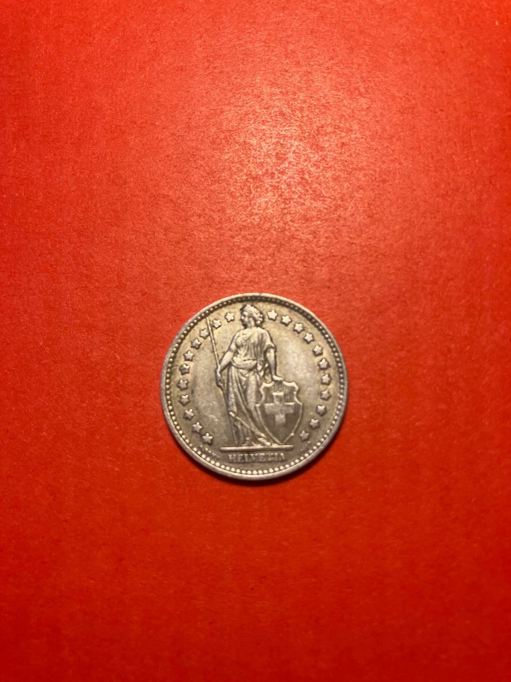 Schweiz 1 Franken 1957 – echte Silbermünze 835er – Helvetia (Gebraucht ...