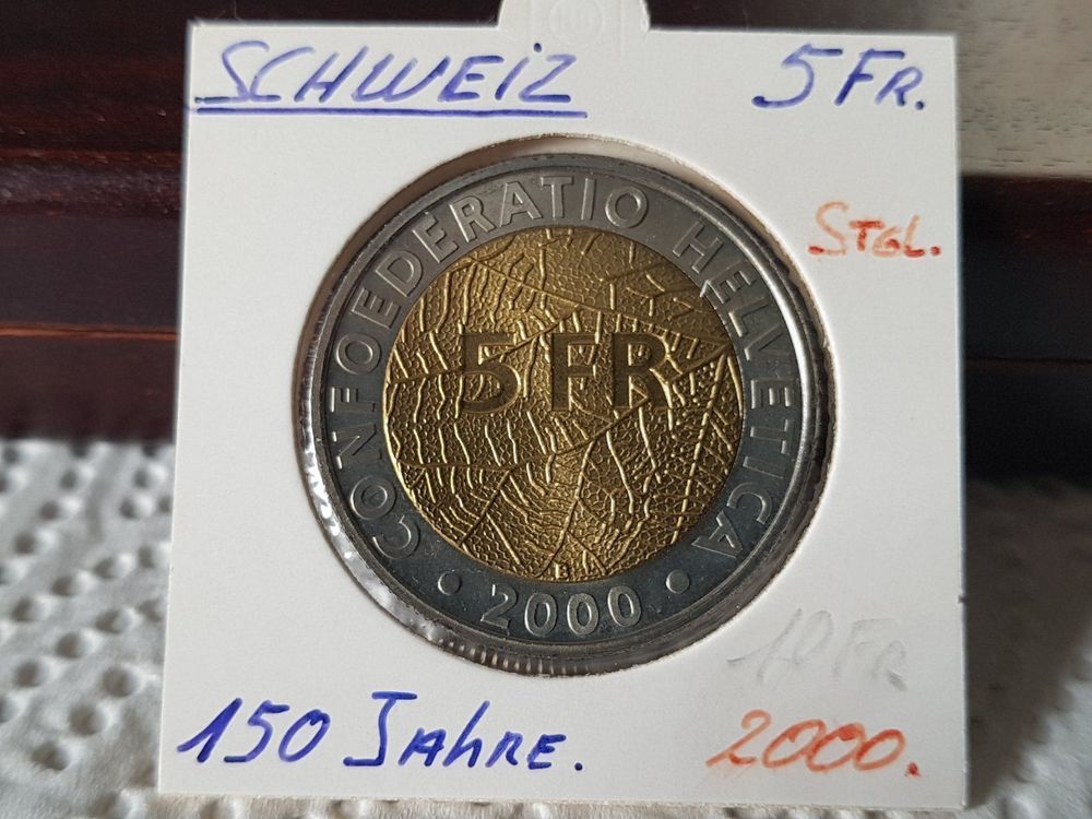 Schweiz 5 Franken 2000 (Neu (gemäss Beschreibung)) in 3515-742 Calde für CHF 8 – mit Lieferung ...