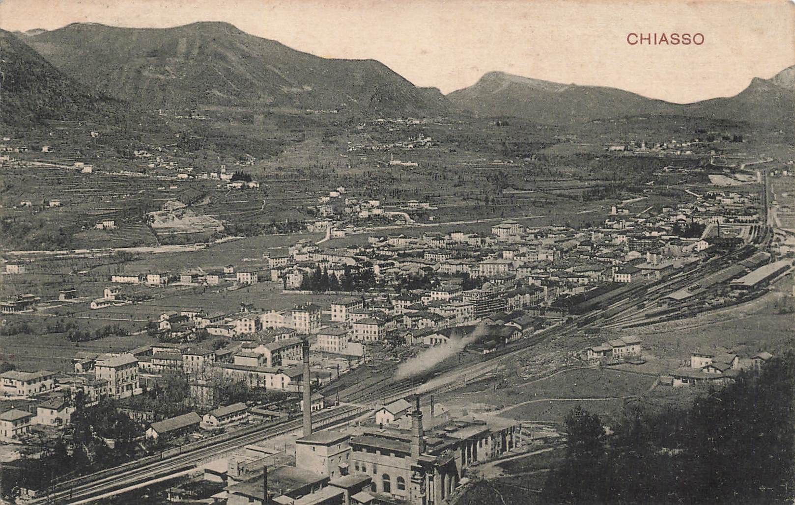 Chiasso (TI) – Veduta panoramica con ferrovia e stabilimenti (D ...