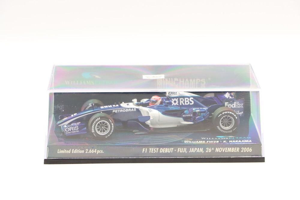 Williams FW28 Test Fuji 2006 K.Nakajima 1:43 Minichamps (Neu und ...
