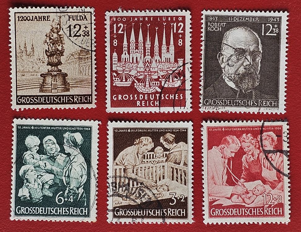 GROSS DEUTSCHES REICH FULDA LÜBECK ROBERT KOCH 1943 1944 GEB (Gebraucht ...