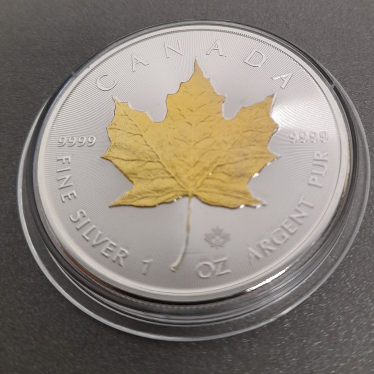 1 OZ Silber Maple Leaf Canada 2022 gilded in Kapsel | Kaufen auf Ricardo
