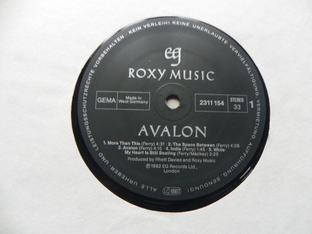 LP Rock Rockband Roxy Music mit Bryan Ferry 1982 Avalon | Kaufen auf Ricardo