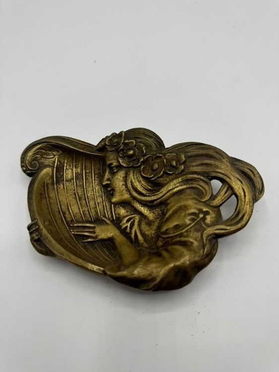 Vide-poches tripode art nouveau vers 1900 " Femme à la harpe (D ...