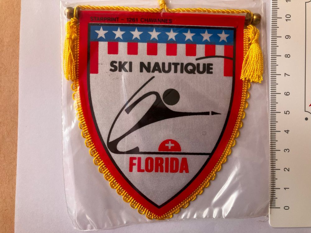 Vintage Fanion/Wimpel SWISS SKI SCHOOL/SKI NAUTIQUE FLORIDA (Gebraucht ...