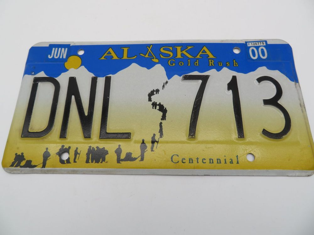 Altes Nummernschild Alaska Gold Rush Centennial DNL 713 | Kaufen auf ...