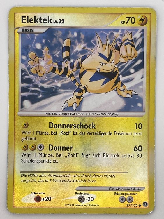 Elektek 87/132 Reverse Holo Pokémon Secret Wonders (Neu (gemäss ...