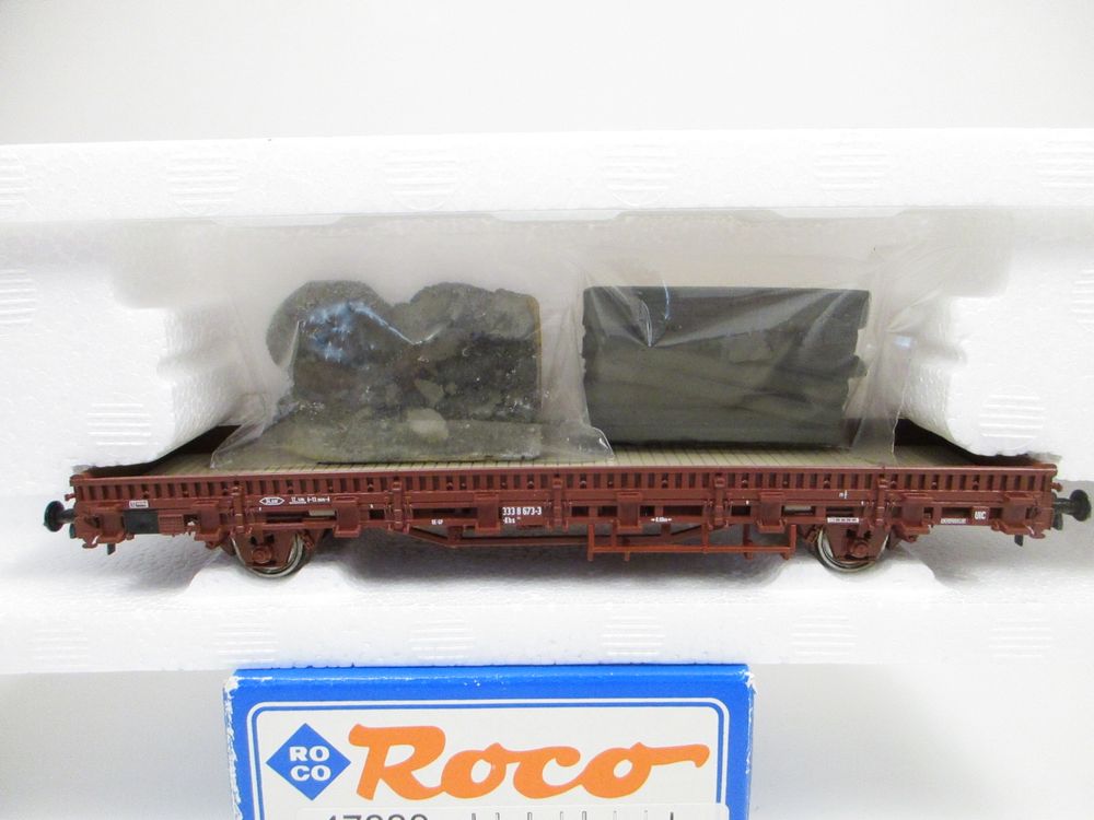 Roco H0 47620 DB Niederbordwagen mit Ladegüter (Neu und ...