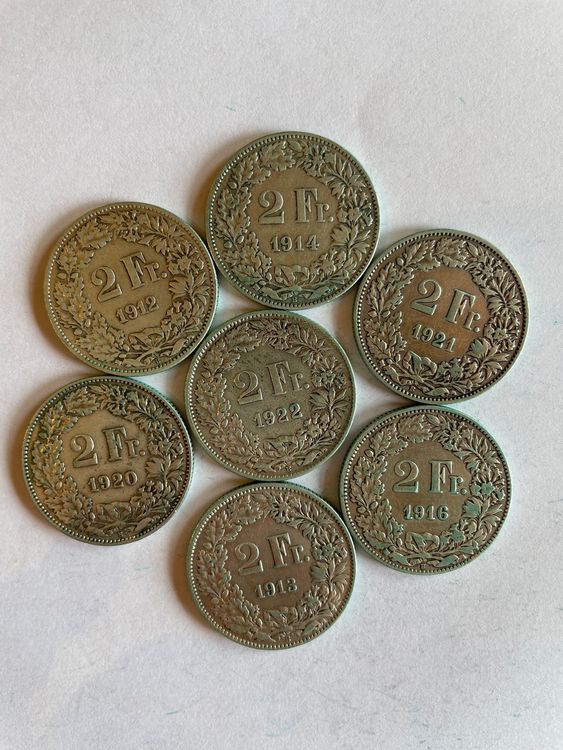 7stk. 2.- silber (13) (Gebraucht) in Bonstetten für CHF 39 – mit Lieferung auf Ricardo kaufen