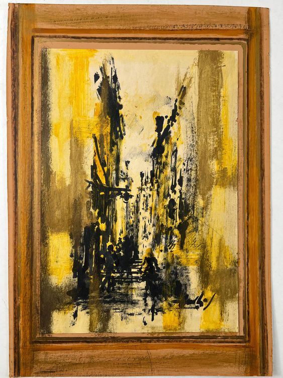 Strassenszene Abstrakte Motiv Aquarell Signiert. | Kaufen auf Ricardo