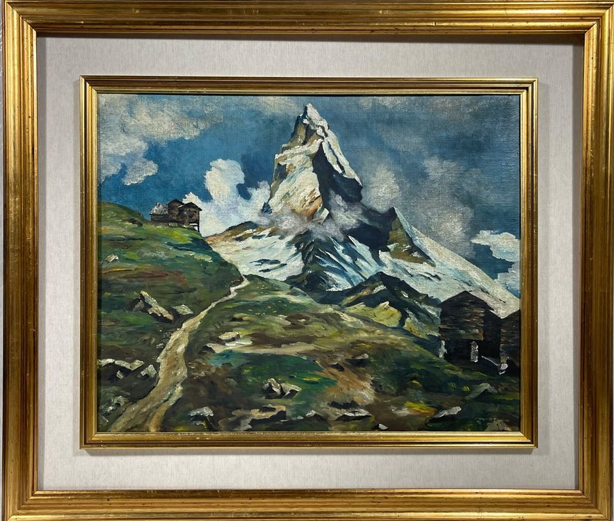 Berglandschaft Matterhorn Gemälde unleserlich signiert (Gebraucht) in Root für CHF 45 – mit ...