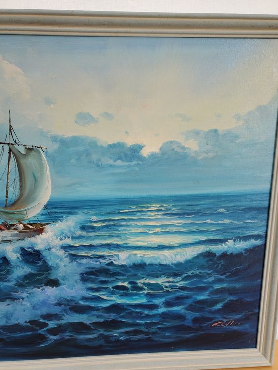 Ölgemälde Segelschiff im Meer | Kaufen auf Ricardo