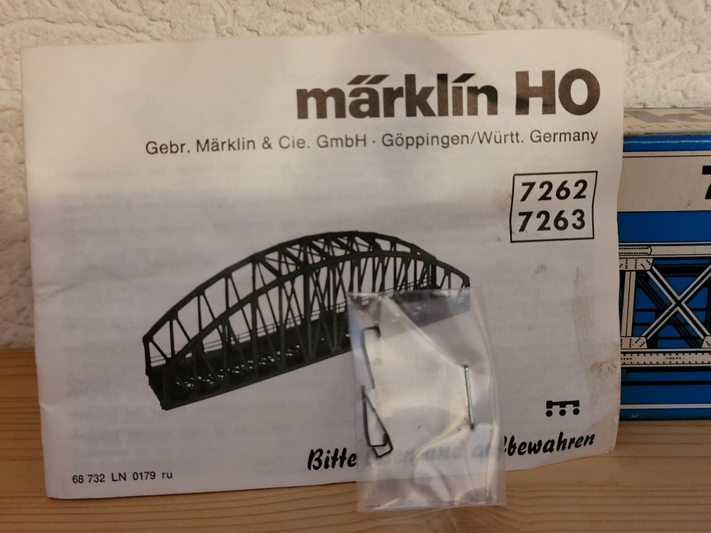 Märklin H0 7262 Gitterbrücke - OVP + 3 Klammern + Anleitung (Neu ...