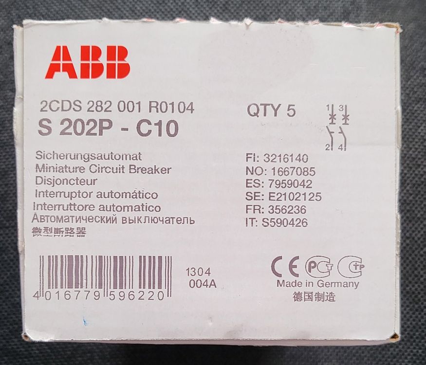 ABB S202P-C10 Leitungsschutzschalter 2polig | Kaufen auf Ricardo