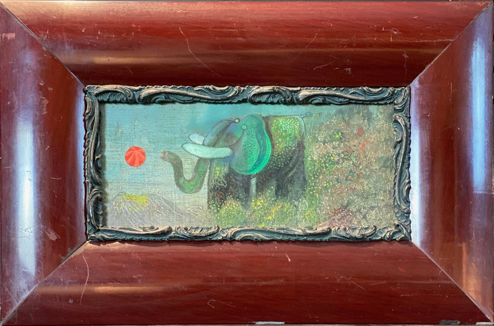 Elso Schiavo. Elefant mit rotem Ball, 1981. Mischtechnik (Gebraucht) in Zumikon für CHF 410 ...