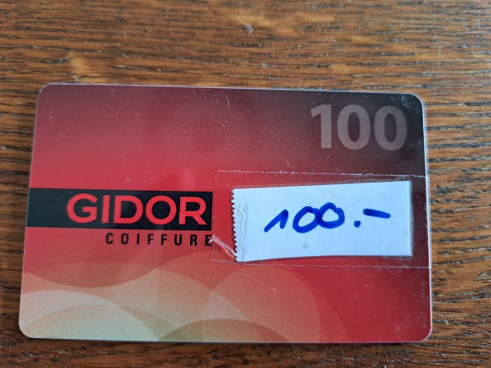 Gidor Gutschein Carte Cadeau 100 CHF (Gebraucht) in Aarburg für CHF 75 ...
