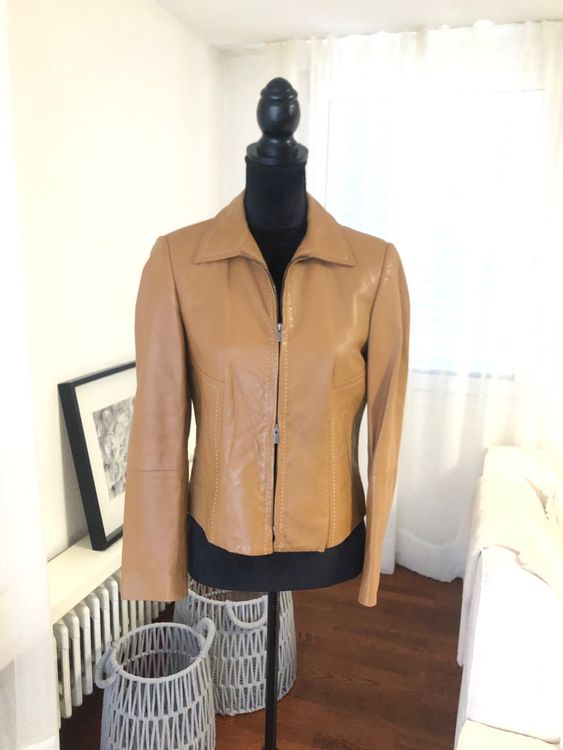 Marella Leather Jacket Camel | Kaufen auf Ricardo