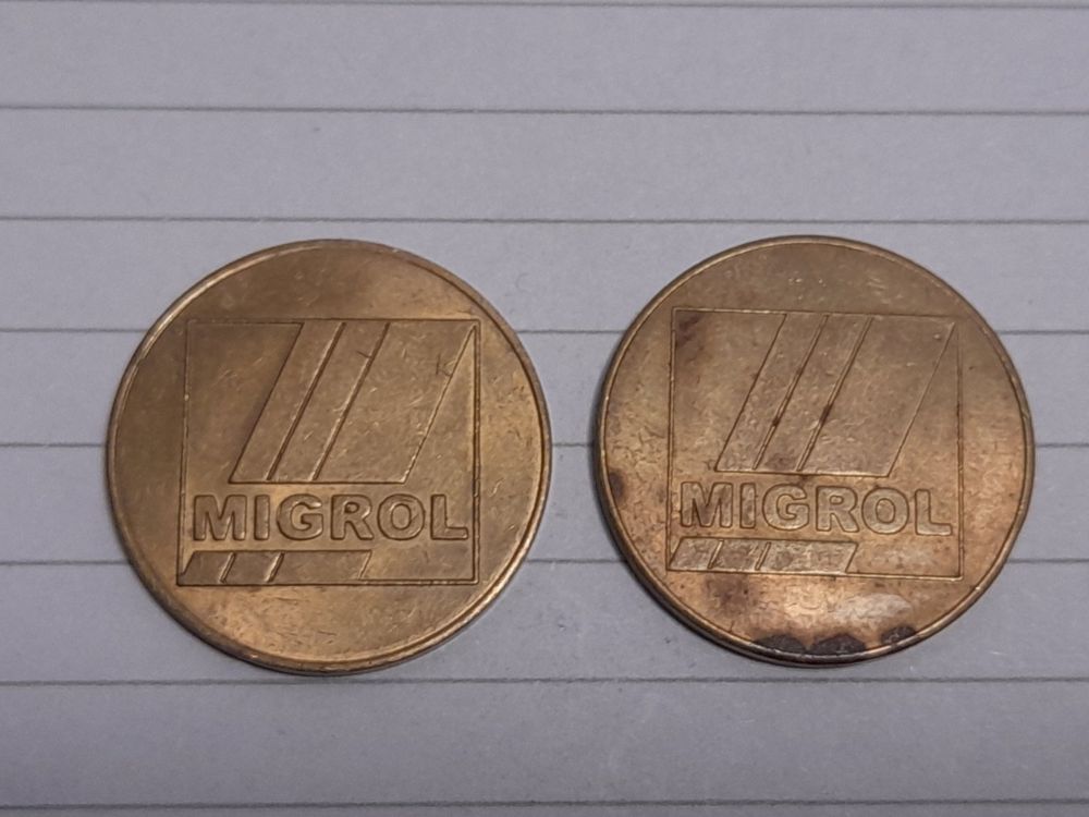 Migrol Service Jeton 2 Stück 1 Fr. (Gebraucht) in Basel für CHF 1 – mit ...