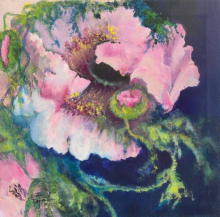 Dipinto Papavero Rosa 51 x 51 cm (Gebraucht) in Massagno für CHF 50 ...