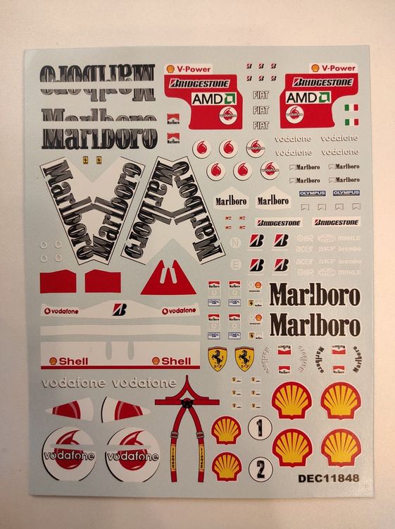 Abziehbilder Marlboro, Shell, Vodafone etc. von Carpena 1/18 (Neu und ...