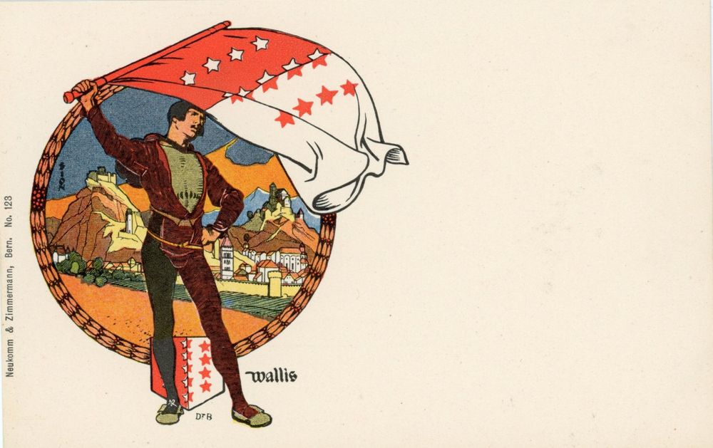 Wallis / Valais VS (Fahnenschwinger in Sion) ca. 1900 | Kaufen auf Ricardo