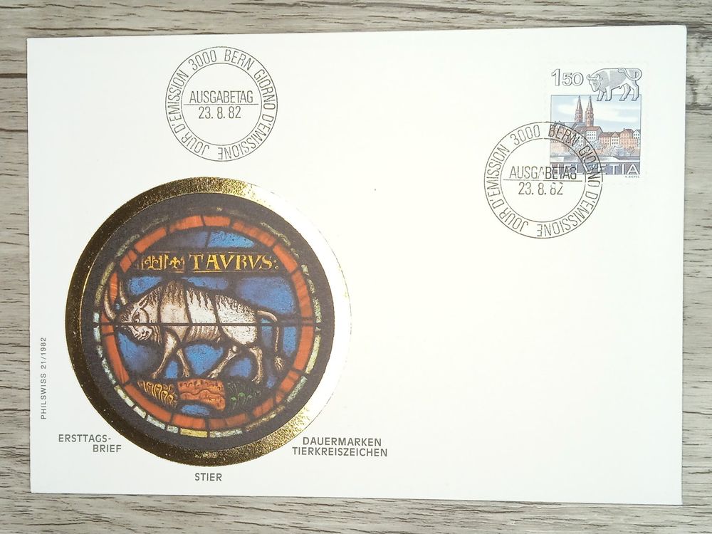 TR17 Enveloppe + Timbre Suisse 1982 (Gebraucht) in Cousset für CHF 0.6 – mit Lieferung auf ...