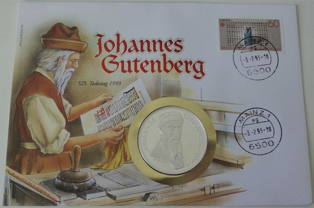Johannes Gutenberg mit 1 Unze Silber 999 (Neu (gemäss Beschreibung)) in ...