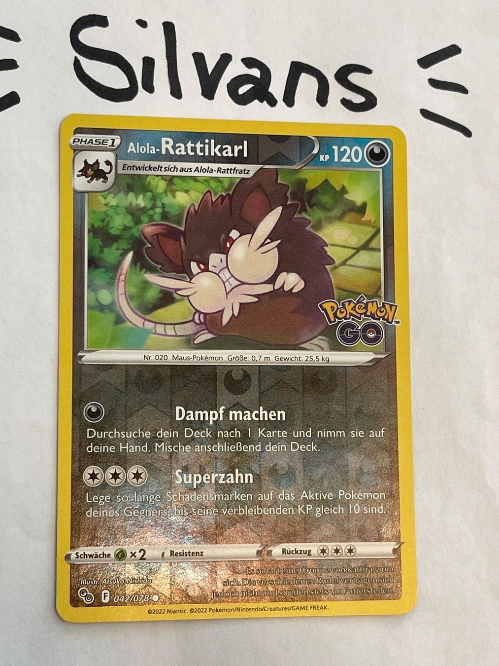 Rattikarl Reverse Holo 042/078 Pokemon GO Deutsch (Neu (gemäss ...