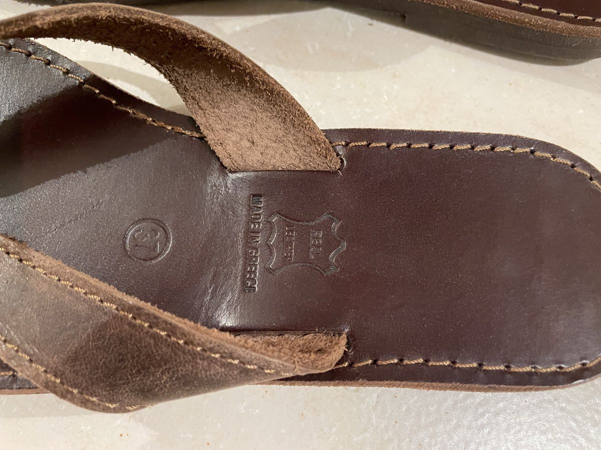 Leder Flip Flops, Made in Greece, Gr. 37 (Neu (gemäss Beschreibung)) in ...