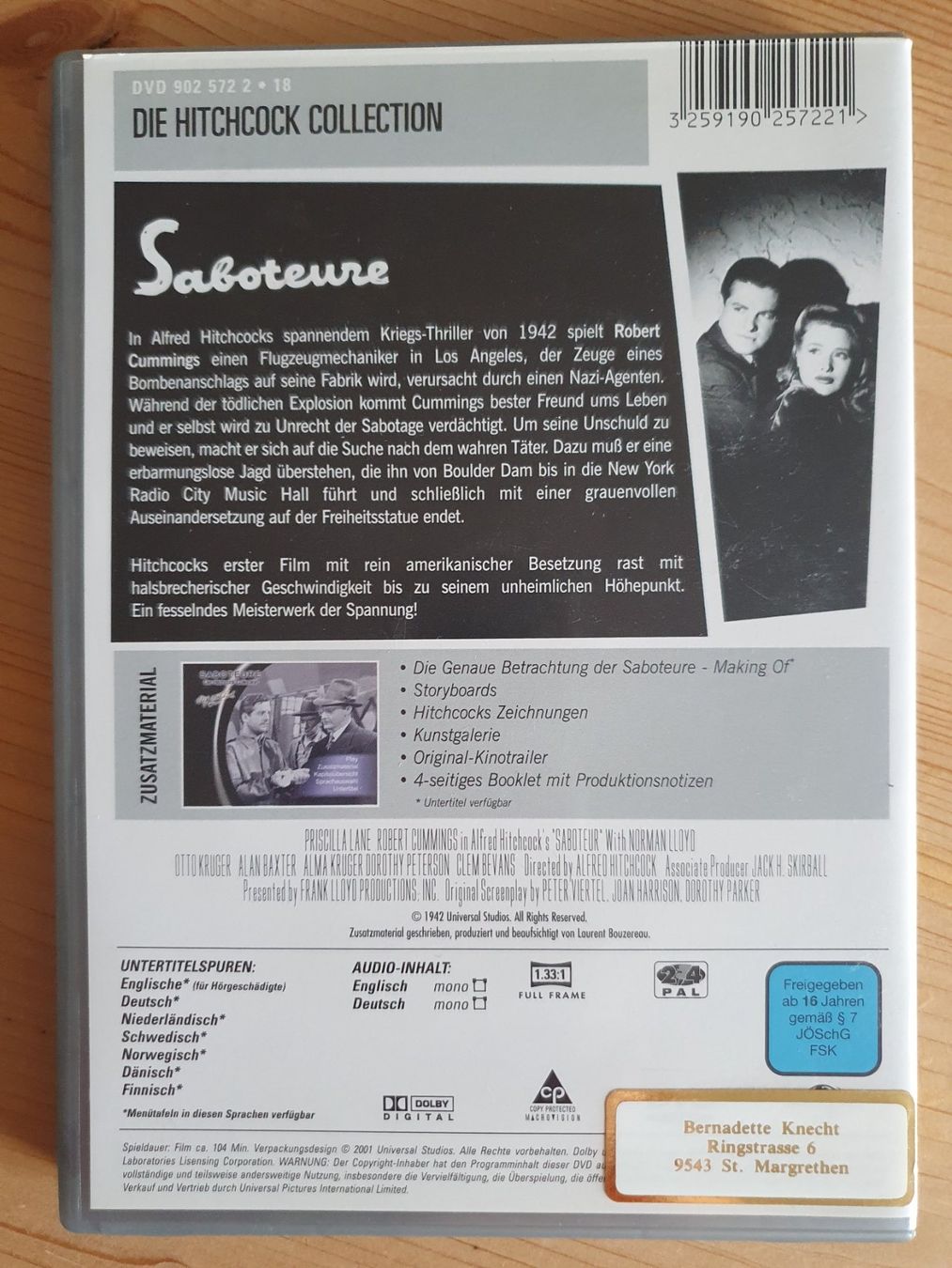 DVD Saboteure / Alfred Hitchcock (Gebraucht) in St. Margarethen TG für ...