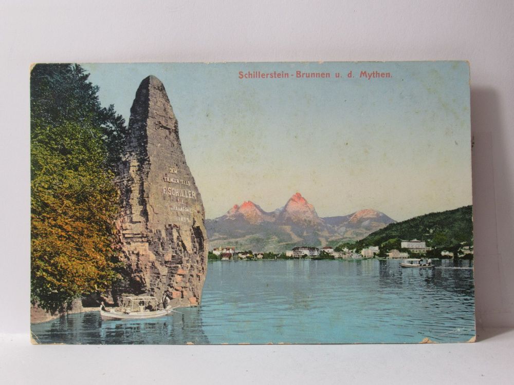 AK Schillerstein Brunnen und die Mythen 1908 (Gebraucht) in Grenchen für CHF 0.35 – mit ...