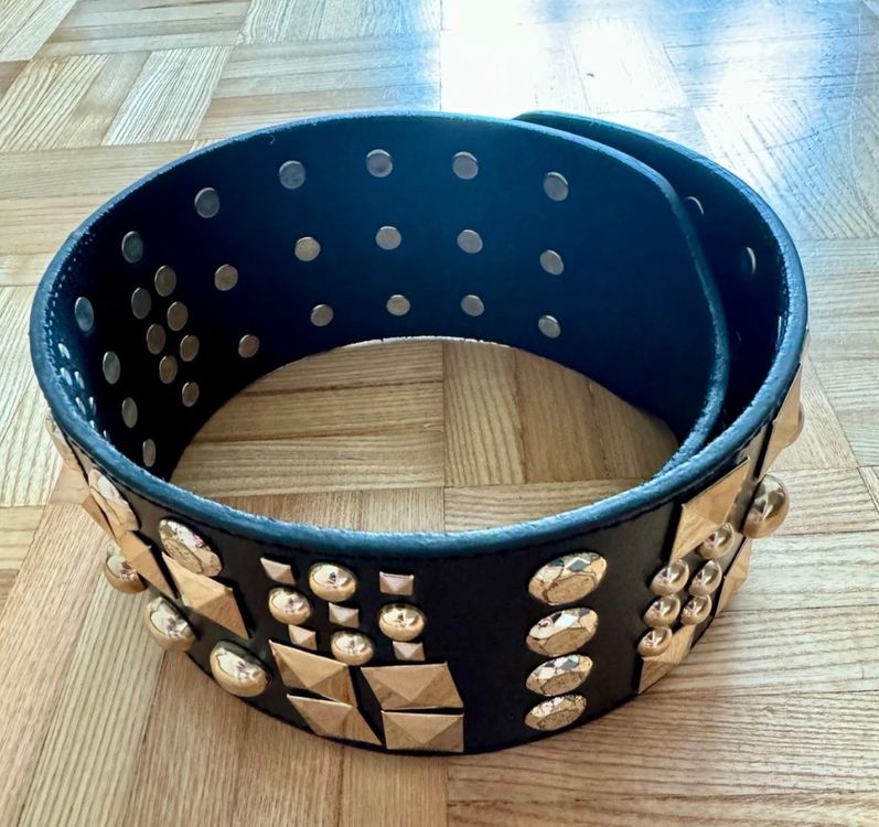 Gürtel Gurt Tailliengürtel Gr. M aus Leder mit Nieten InWaer (Neu ...