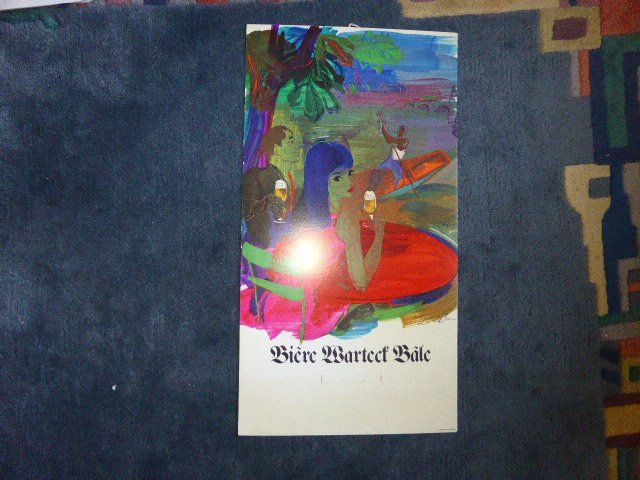 Basel,WARTECK-Bier,Birra,Donald Brun,Werbe-Plakat,am Rhein | Kaufen auf ...