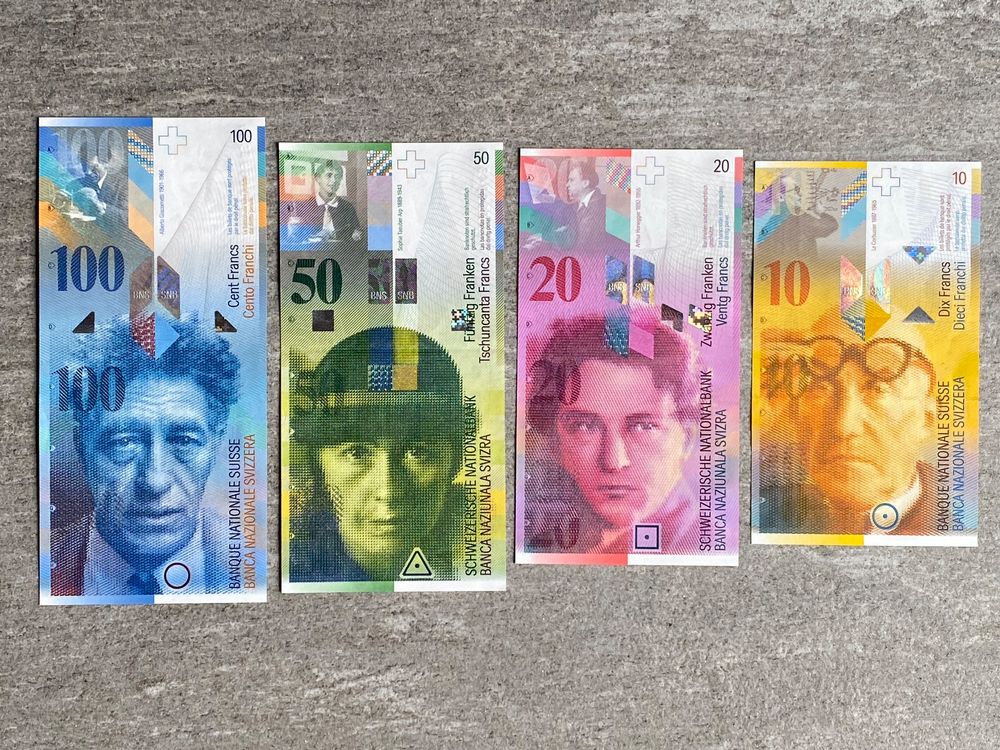 Schweizer Banknoten 8. Serie/ 3 Noten bankfr. 1 Note super (Gebraucht) in Zollikofen für CHF 239 ...