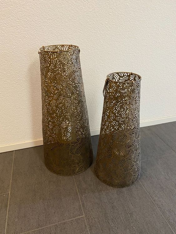 Windlicht Set (Vintage, Golden), 1x Gross & 1x Klein (Gebraucht) in ...