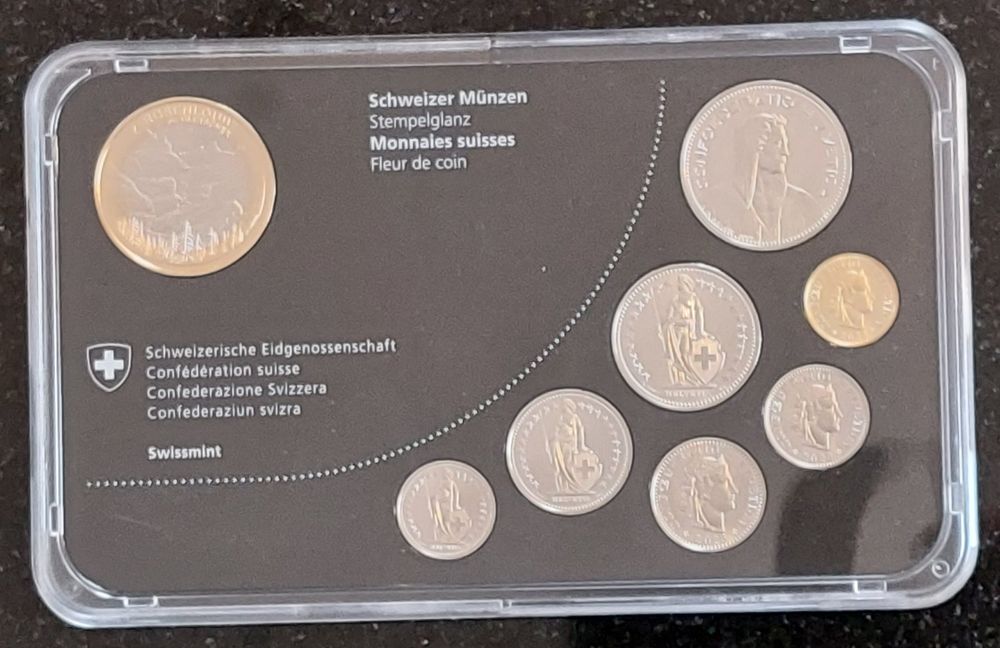 CH - Münzsatz 2023 stgl Rosenlaui Gletscher (Neu und originalverpackt) in Arch für CHF 62 – mit ...