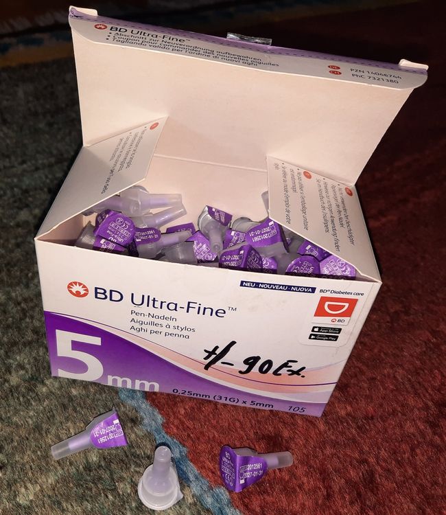 90 Ex. Pen-Nadeln fein für Insulin Ozempic Pen 0,25mm x 5mm (Neu ...