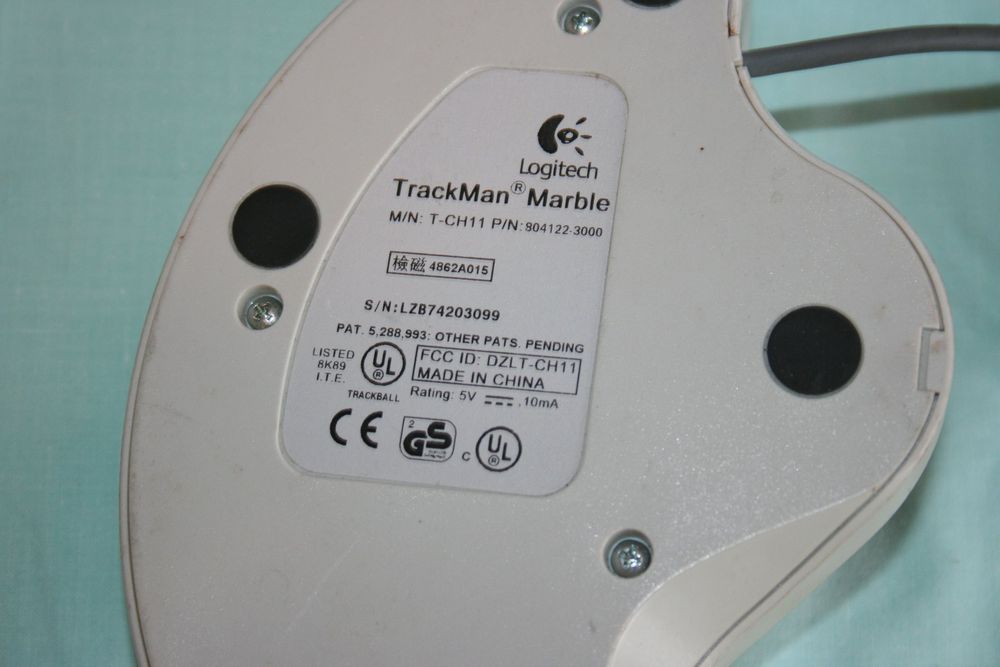 Logitech Trackman Marble Mouse Anschluss PS 2. Funktioniert (Gebraucht ...