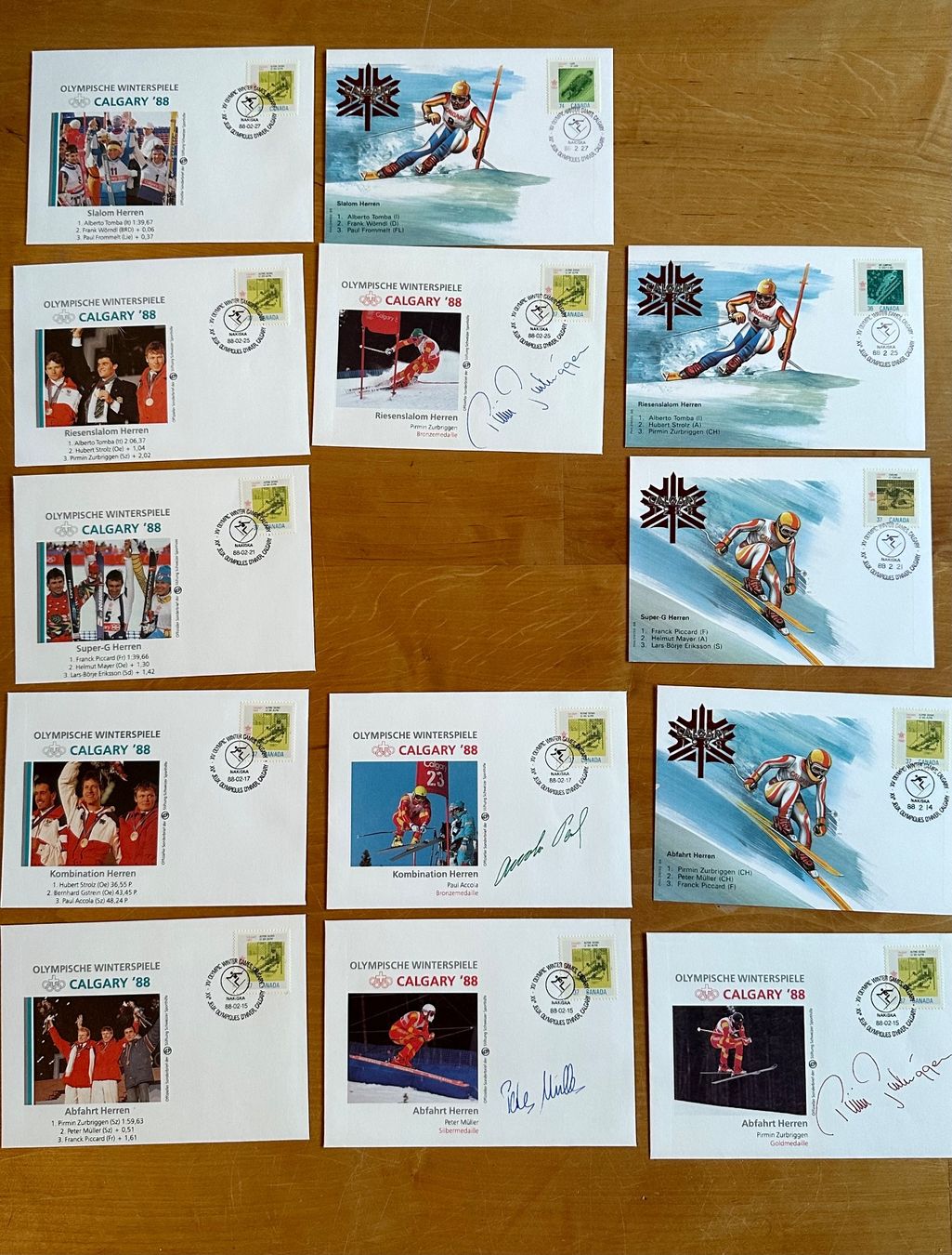 4 Autogramme Medaillengewinner Olympia 1988 Calgary (Gebraucht) in ...