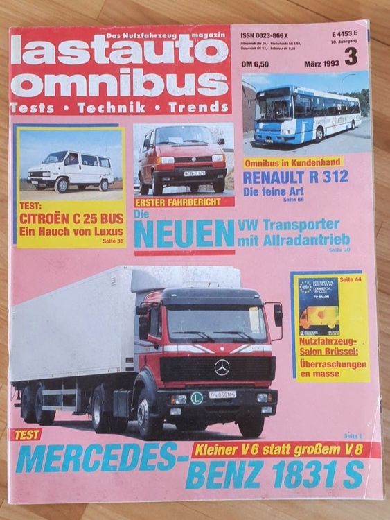 Lastauto Omnibus 3/93 Mercedes 1831 VW T4 Syncro Citroen xx (Gebraucht ...