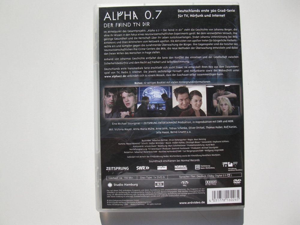 DVD Alpha 0.7 Der Feind in dir / Miniserie (Gebraucht) in St. Margarethen TG für CHF 8.9 – mit ...