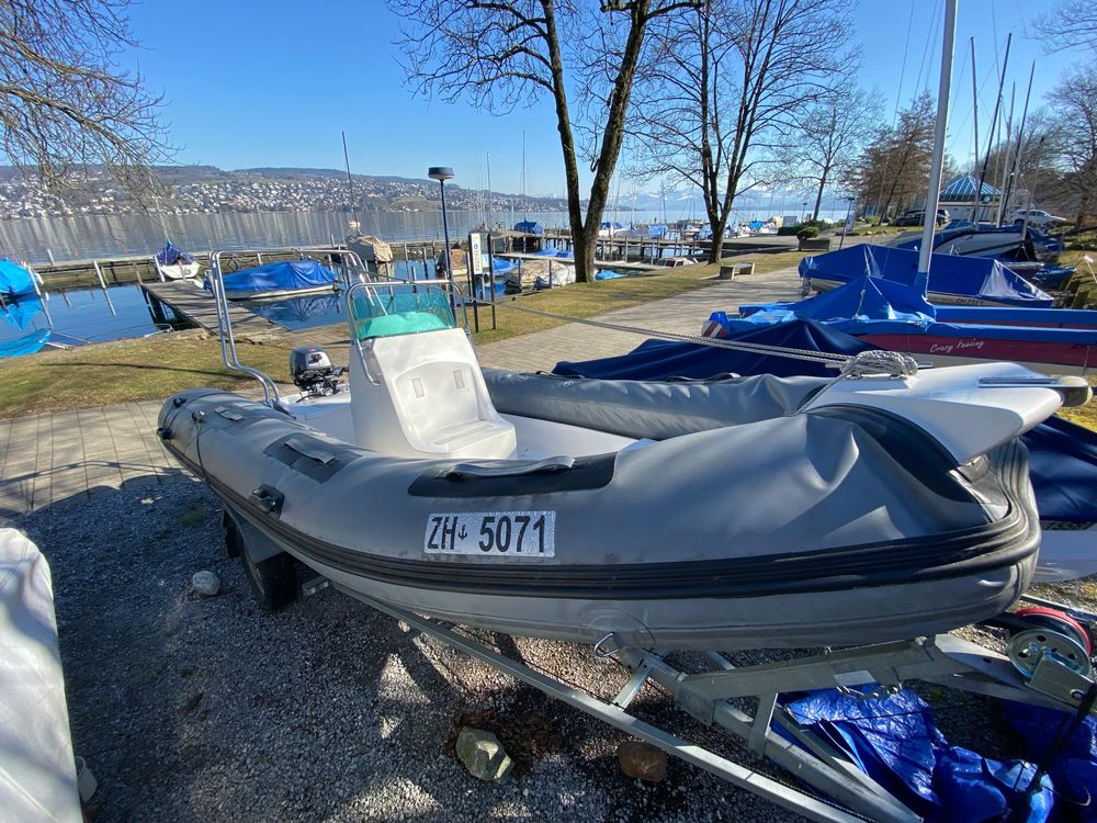 Festrumpfschlauchboot RIB 470 mit Yamaha 8ps und Anhänger | Kaufen auf ...