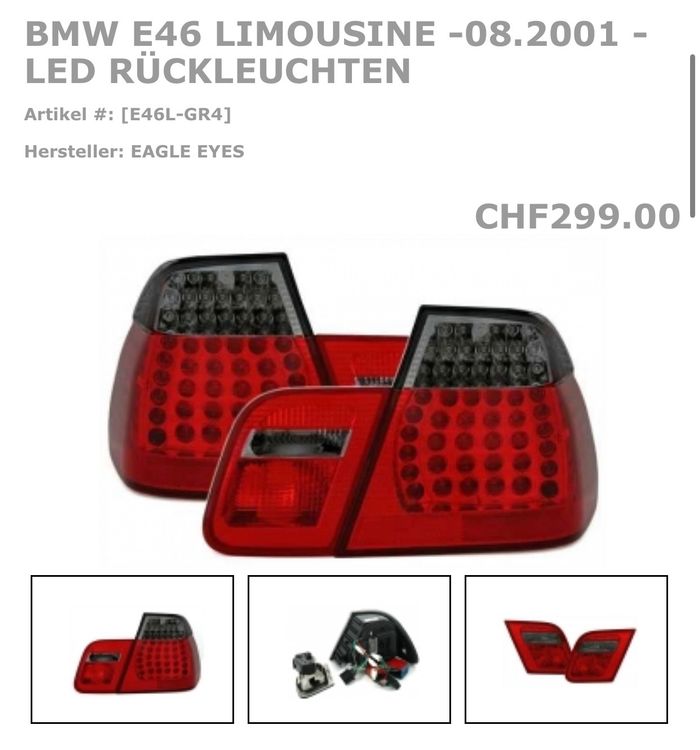 LED Rückleuchten BMW E46 Limousine (Eagle Eyes) | Kaufen auf Ricardo